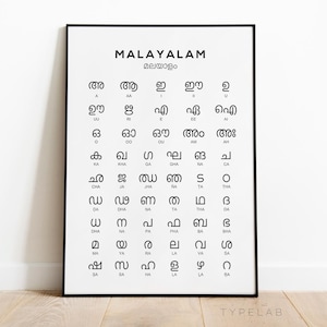 Malayalam Alphabet and Number Print Set | Language Learning Posters - Etsy