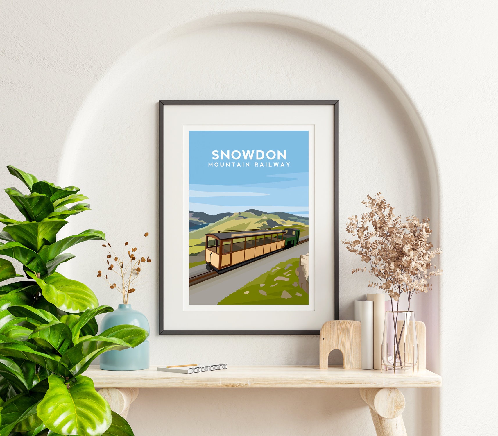 Snowdon Mountain Railway Print, Eryri North Wales Train Travel Poster ...