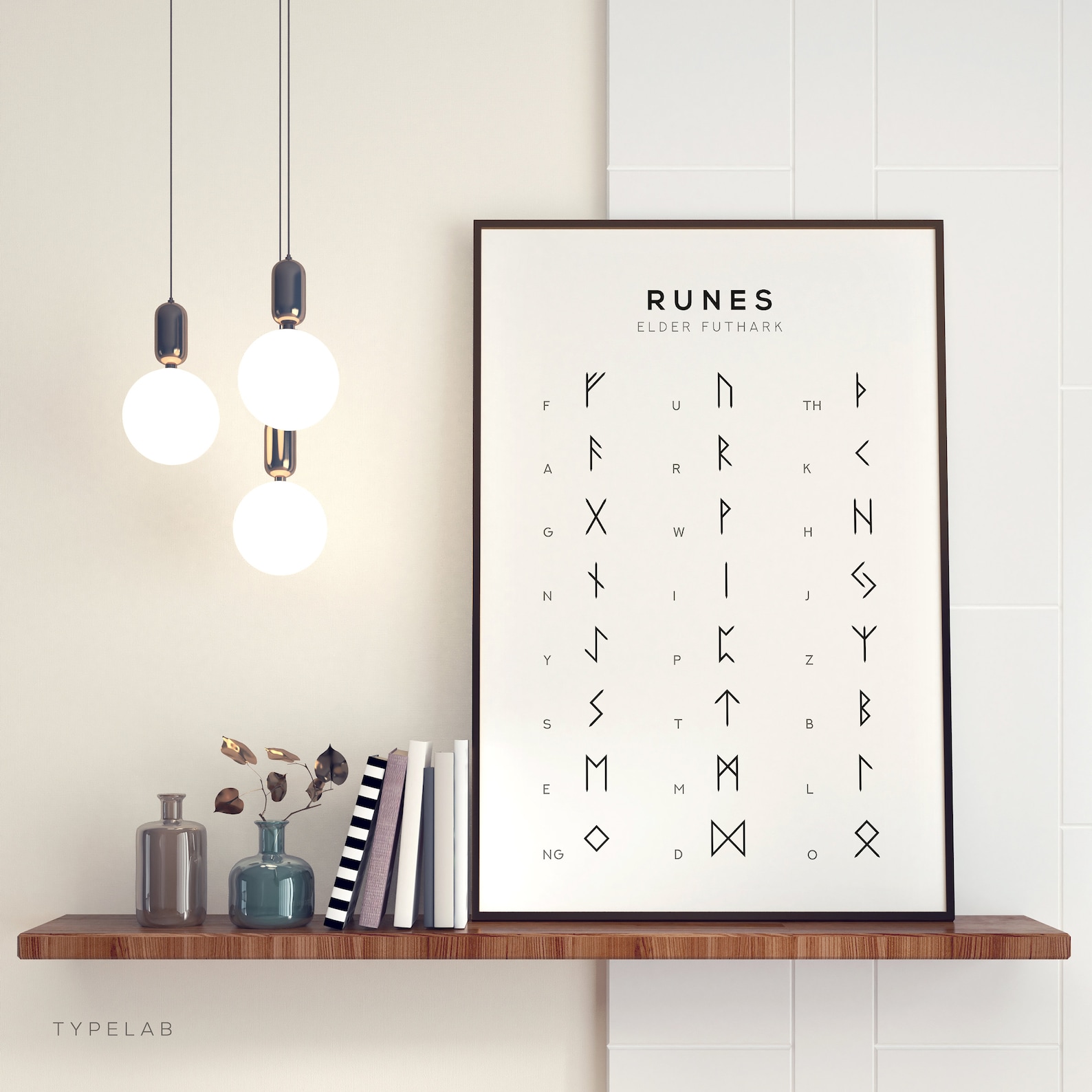 Norse Runes Chart Print Viking Print Runes Poster Elder - Etsy
