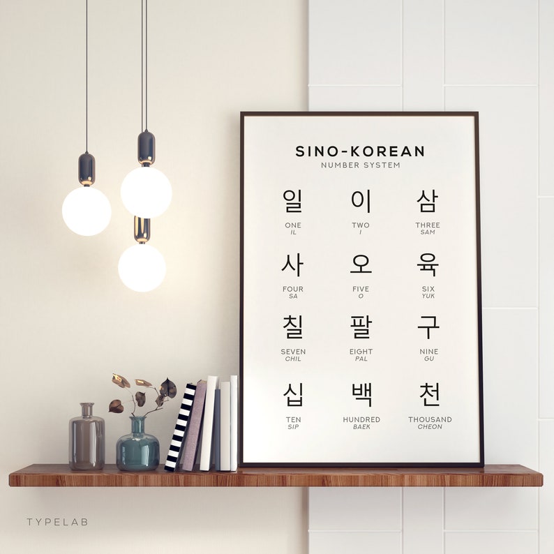 Korean Alphabet and Number Printable Art Set Hangul Digital - Etsy