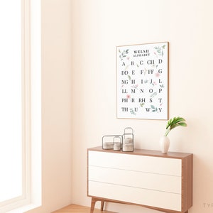Floral Welsh Alphabet Print | Wales Language Learning Wall Art - Etsy
