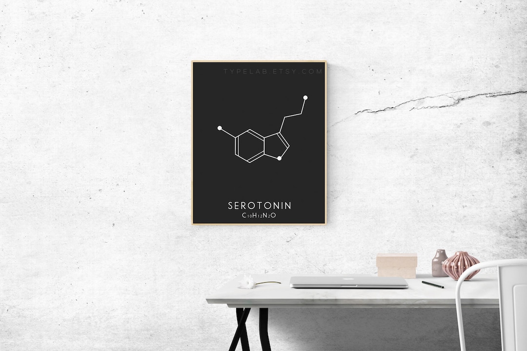 Serotonin Molecule Printable | Black Chemistry Science Wall Art ...