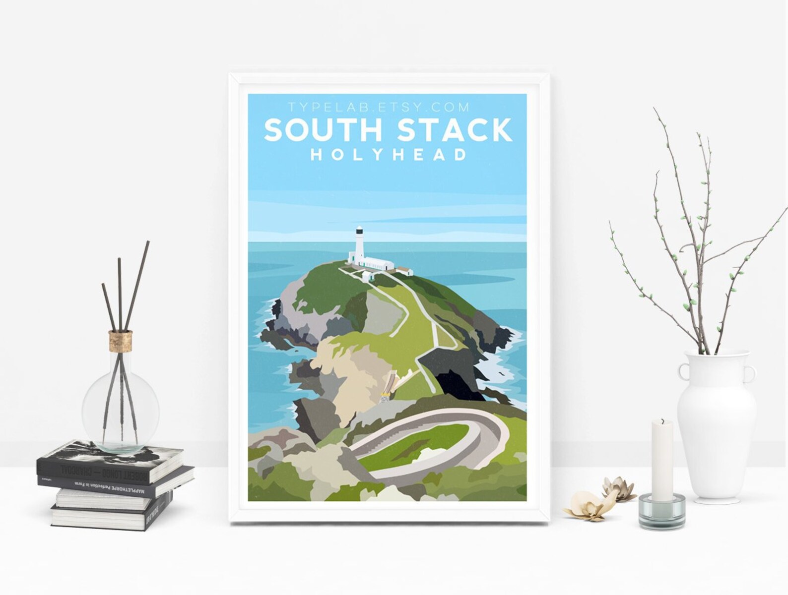 South Stack Holyhead Art Print North Wales Travel Print | Etsy UK