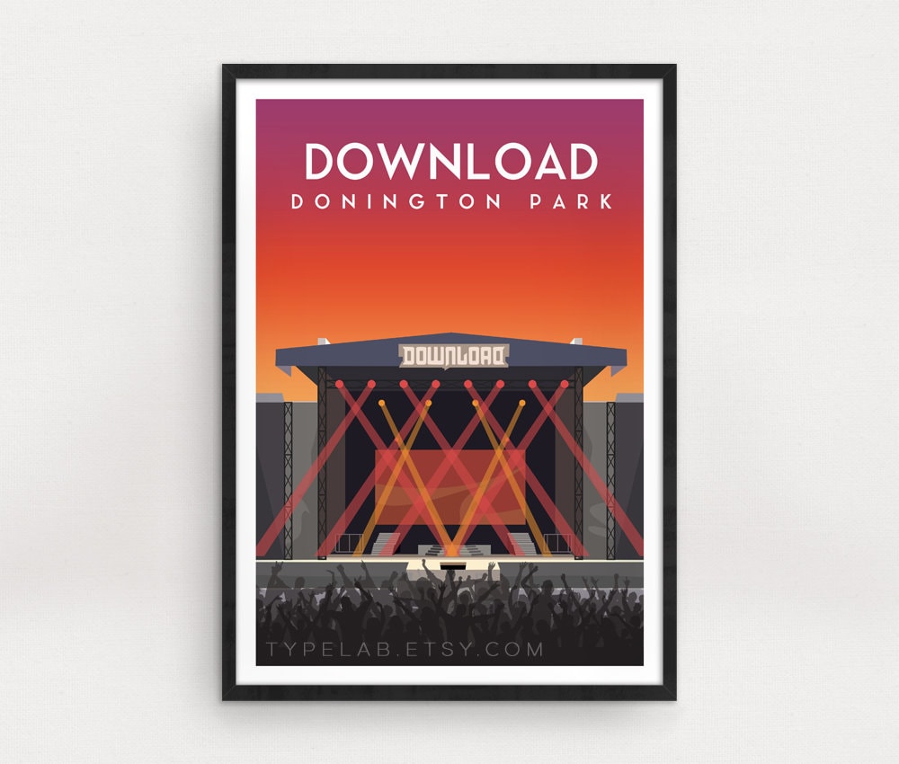 Download Festival Art Print, Festival Travel Print, Donington Park Art ...