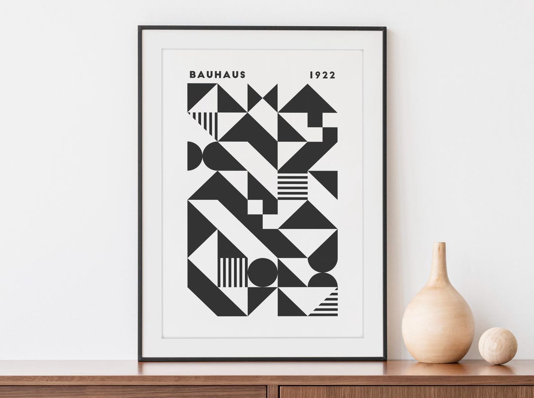 Bauhaus 1922 Art Print | Retro Exhibition Wall Art - Geometric Mid ...