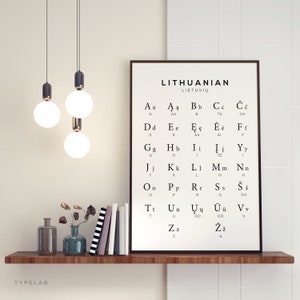 Lithuanian Alphabet Chart Print, Lithuania Alphabet Poster, Language ...
