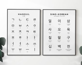 3D Korean Alphabet Hangul Digital Prints Korean Wall Decor Language ...