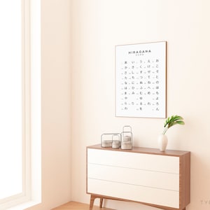 Hiragana Chart Print, Japanese Alphabet Print, Hiragana Poster ...