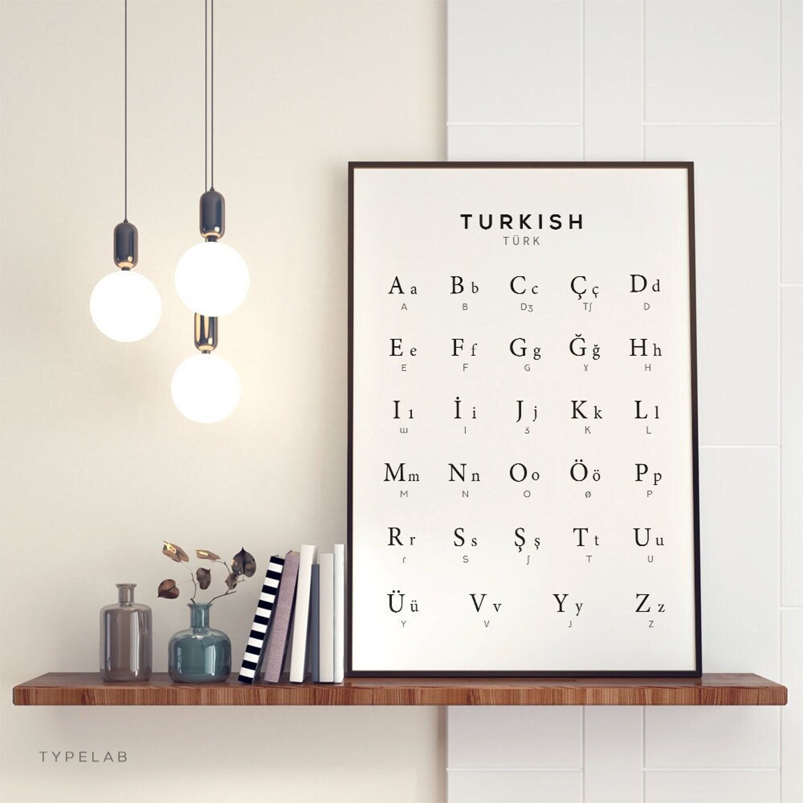 Turkish Alphabet Printable Art, Turkish Digital Print, Alphabet Chart ...