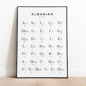 Albanian Alphabet Printable Art, Albania Language Digital Print ...