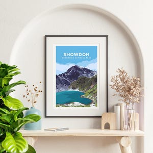 Snowdon Wales Print | Snowdonia National Park Travel Poster - Welsh ...