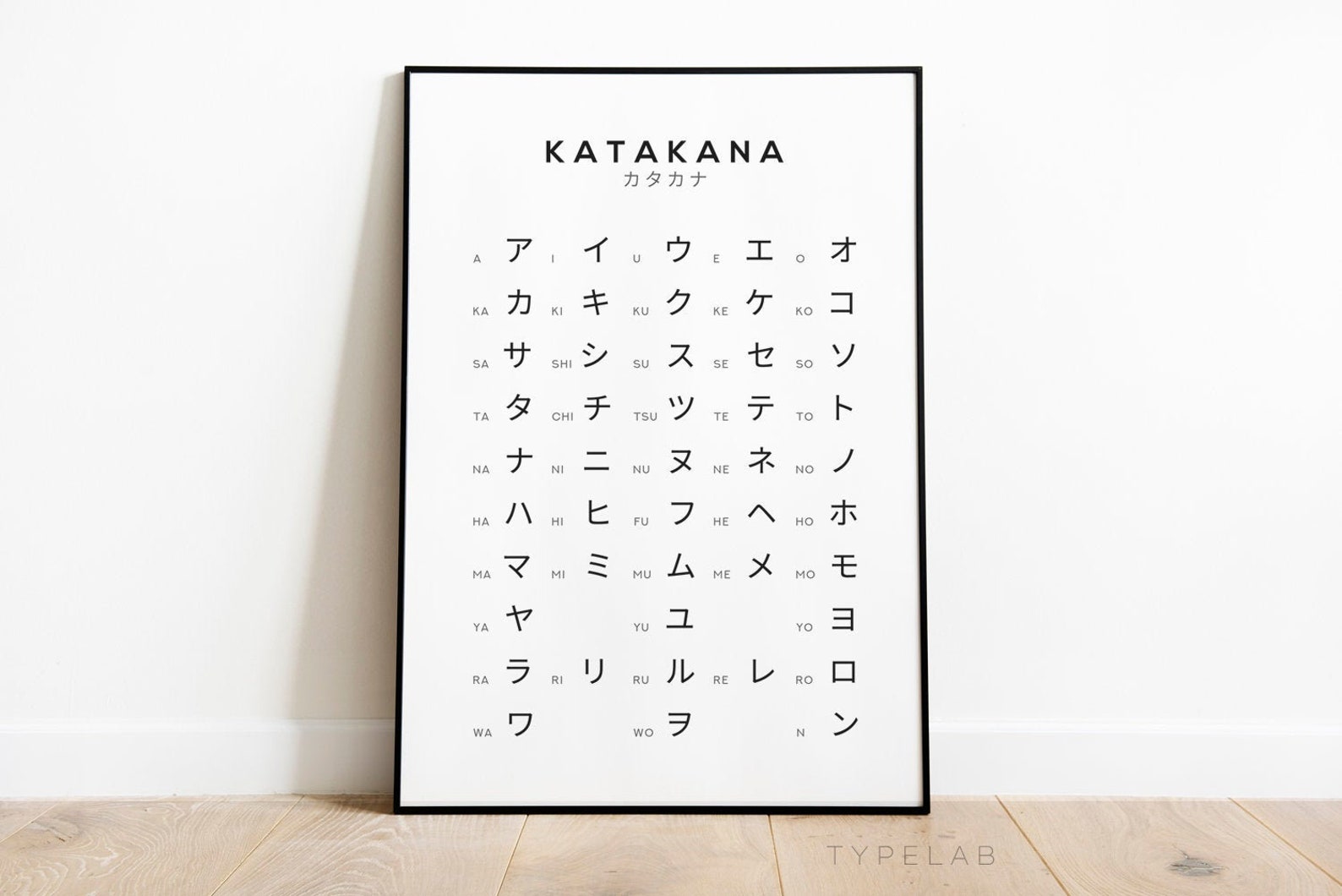 Katakana Chart Print, Japanese Alphabet Print, Katakana Poster ...