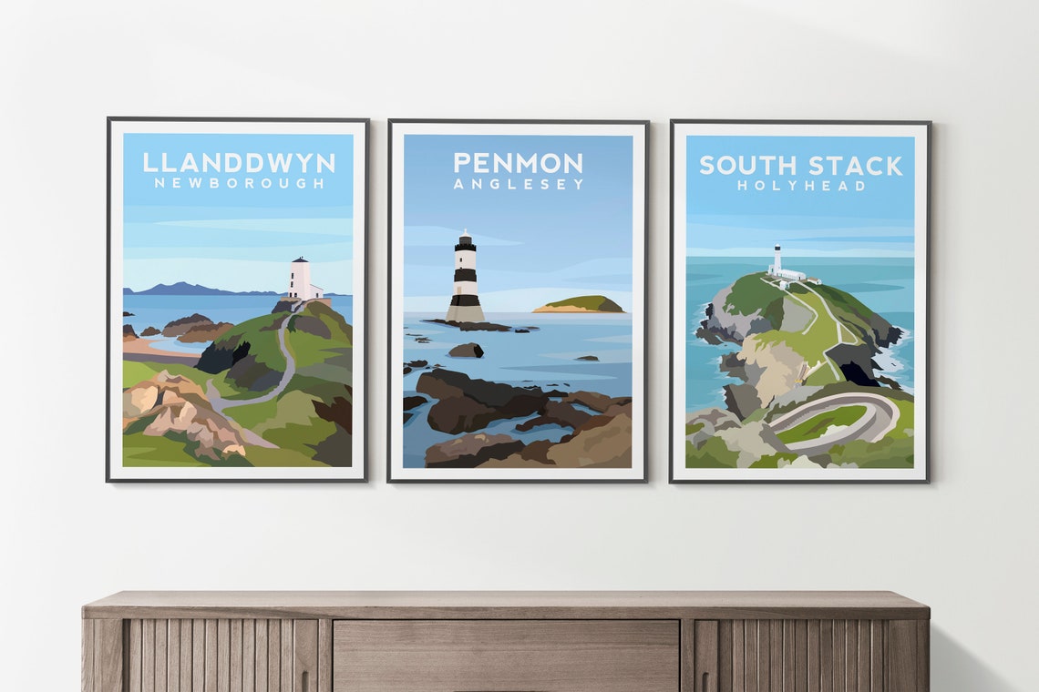 Anglesey Travel Print Set Set of 8 Welsh Travel Posters - Etsy UK