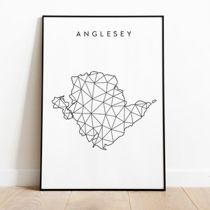 Anglesey Print North Wales Map Print Anglesey Travel Poster | Etsy