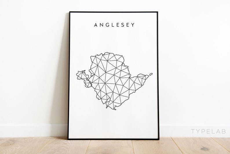 Anglesey Print North Wales Map Print Anglesey Travel Poster | Etsy