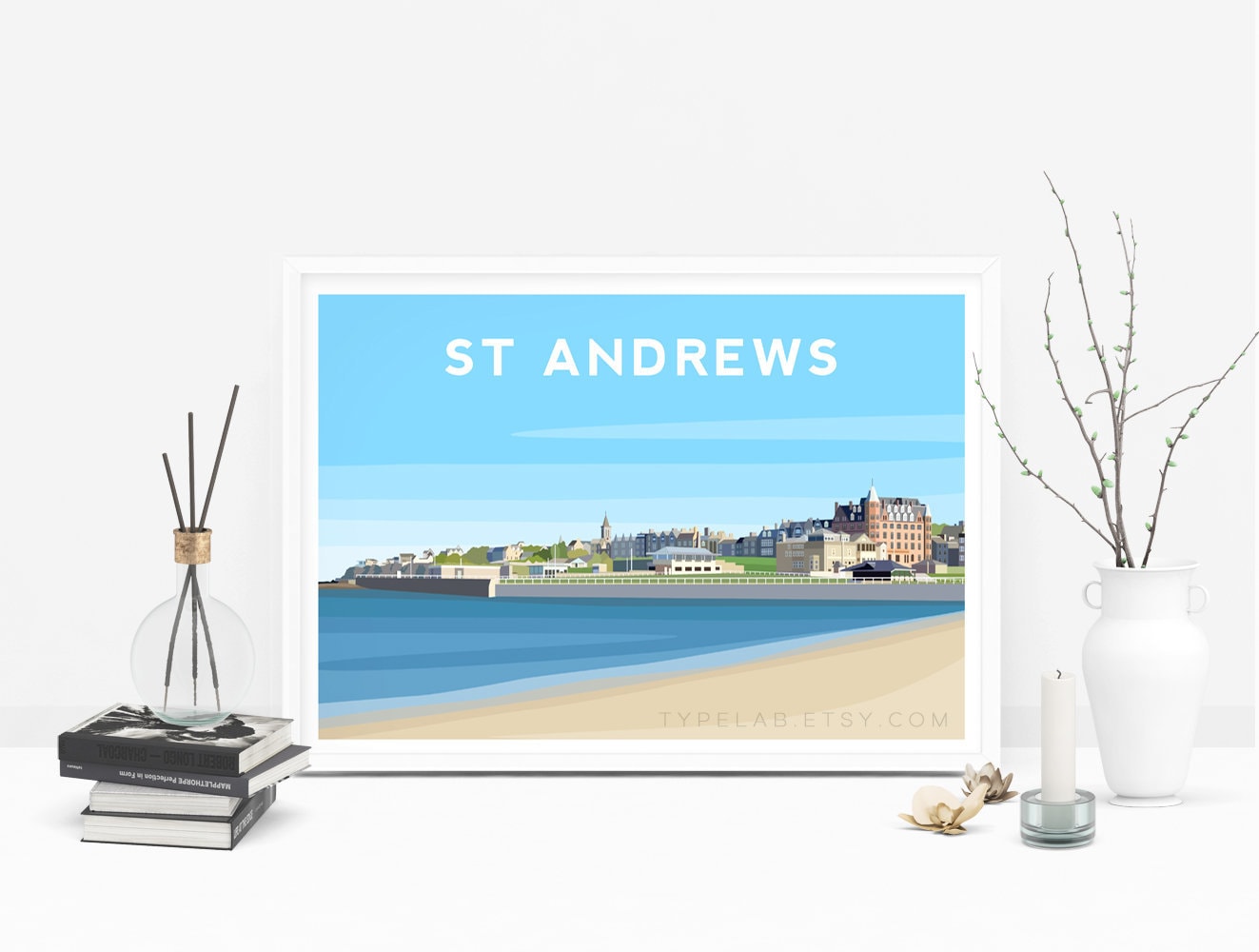 St Andrews Print | Scotland Travel Poster - Fife Coastal Wall Art - Etsy UK