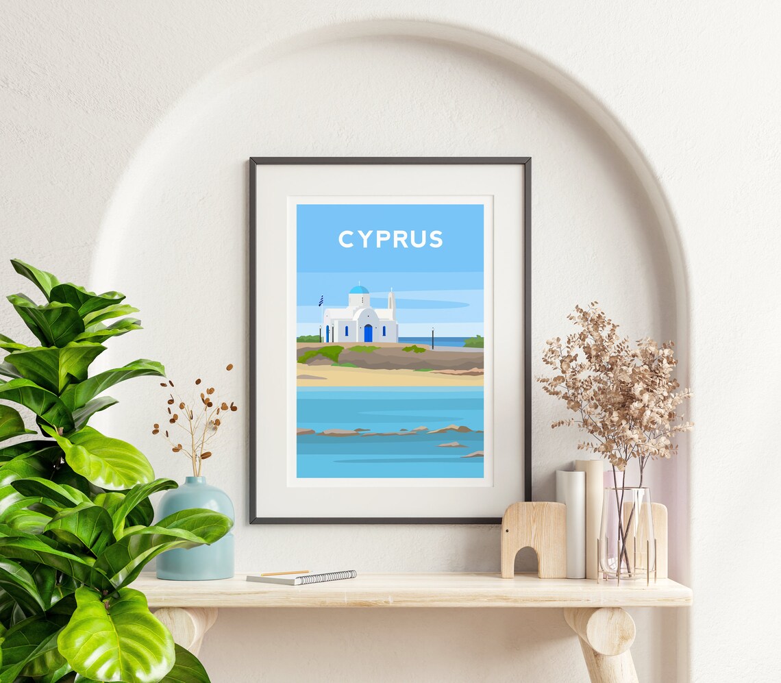 Cyprus Art Print, Cyprus Travel Print, Mediterranean Poster, Cyprus ...
