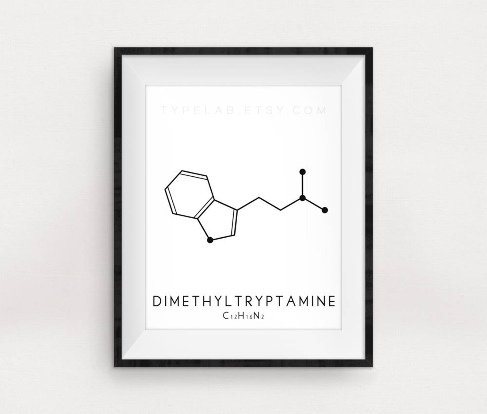 Dimethyltryptamine Printable Art Chemical DMT Molecule | Etsy