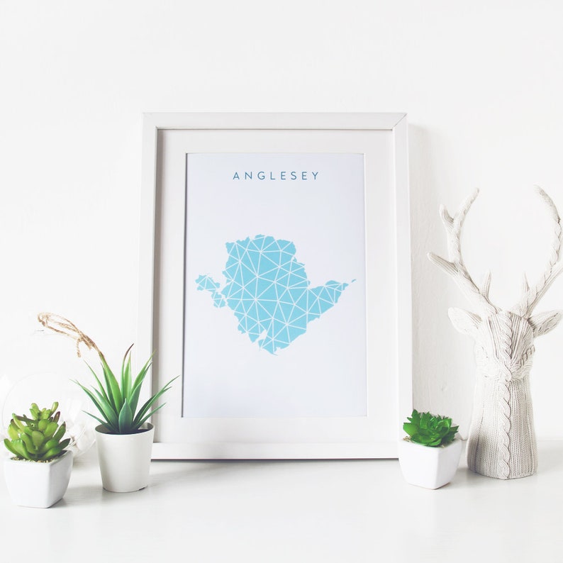 Anglesey Print North Wales Map Print Anglesey Travel Poster - Etsy