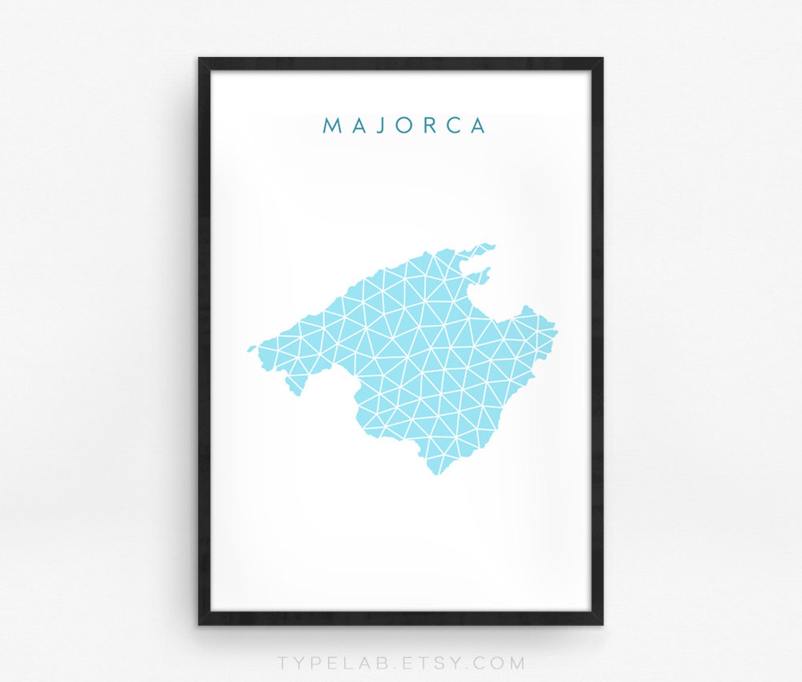 Majorca Print Spain Map Print Balearic Islands Travel - Etsy