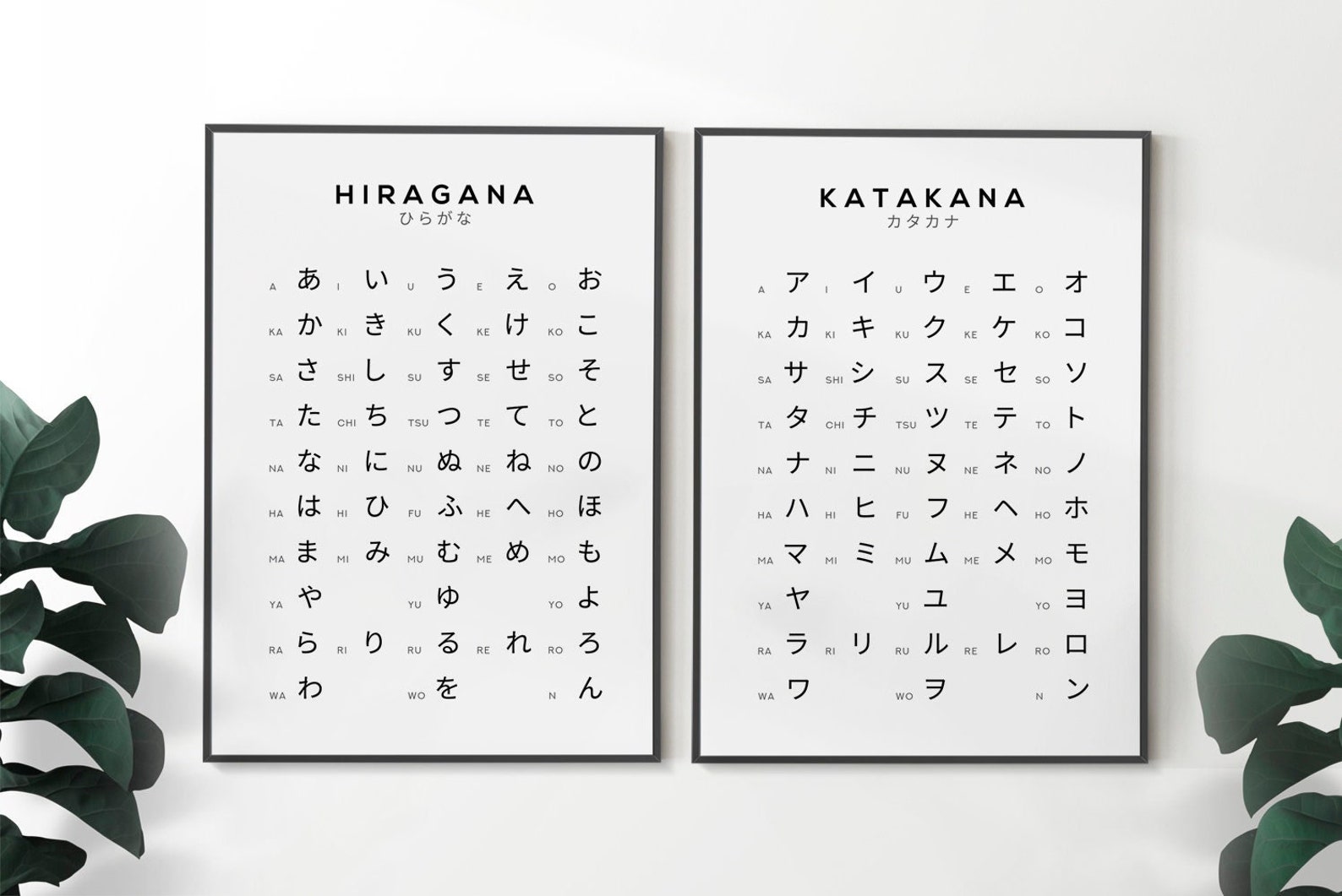 Japanese Alphabet Printable Art Set Hiragana and Katakana - Etsy