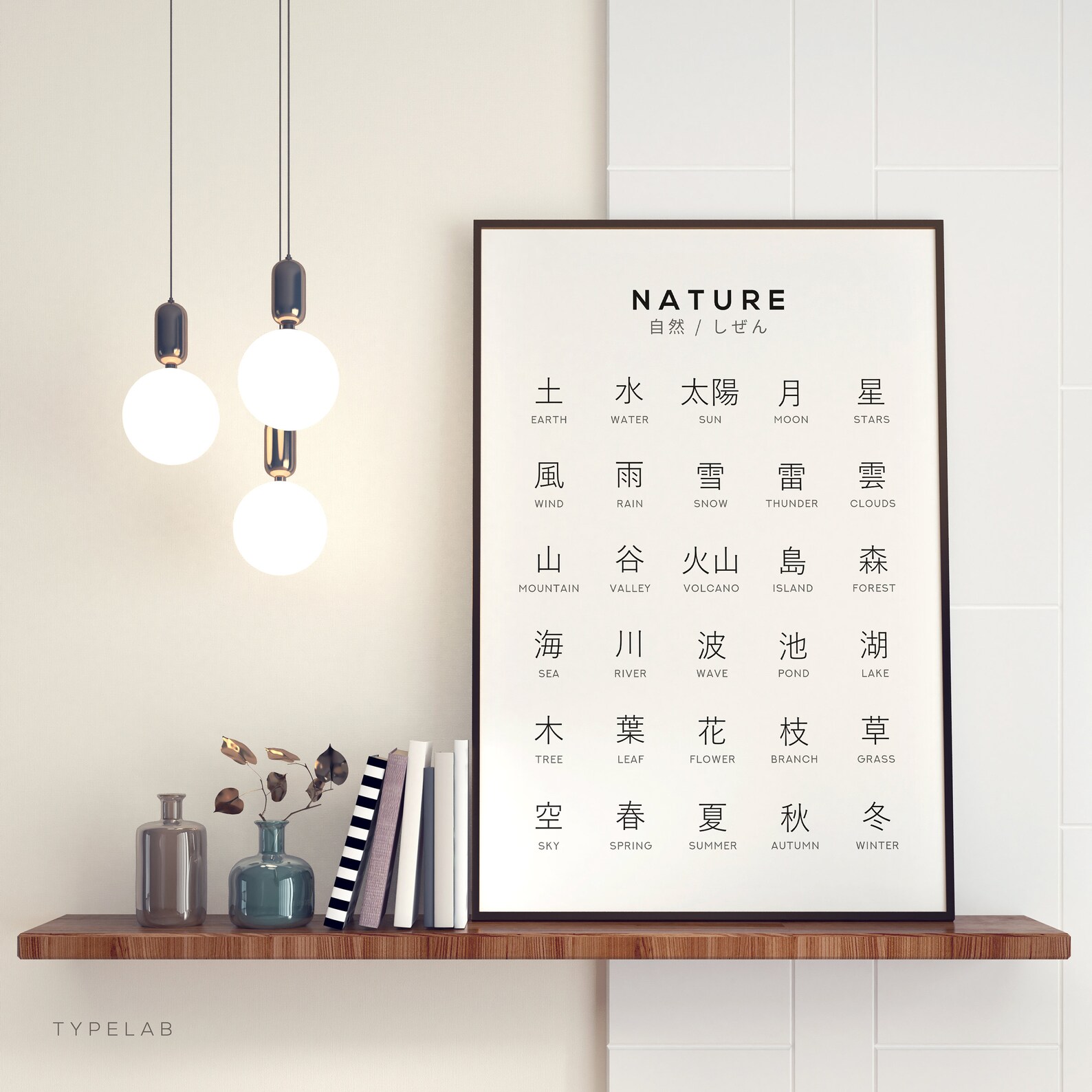 Japanese Nature Print Kanji Print Nature Poster Japanese - Etsy UK