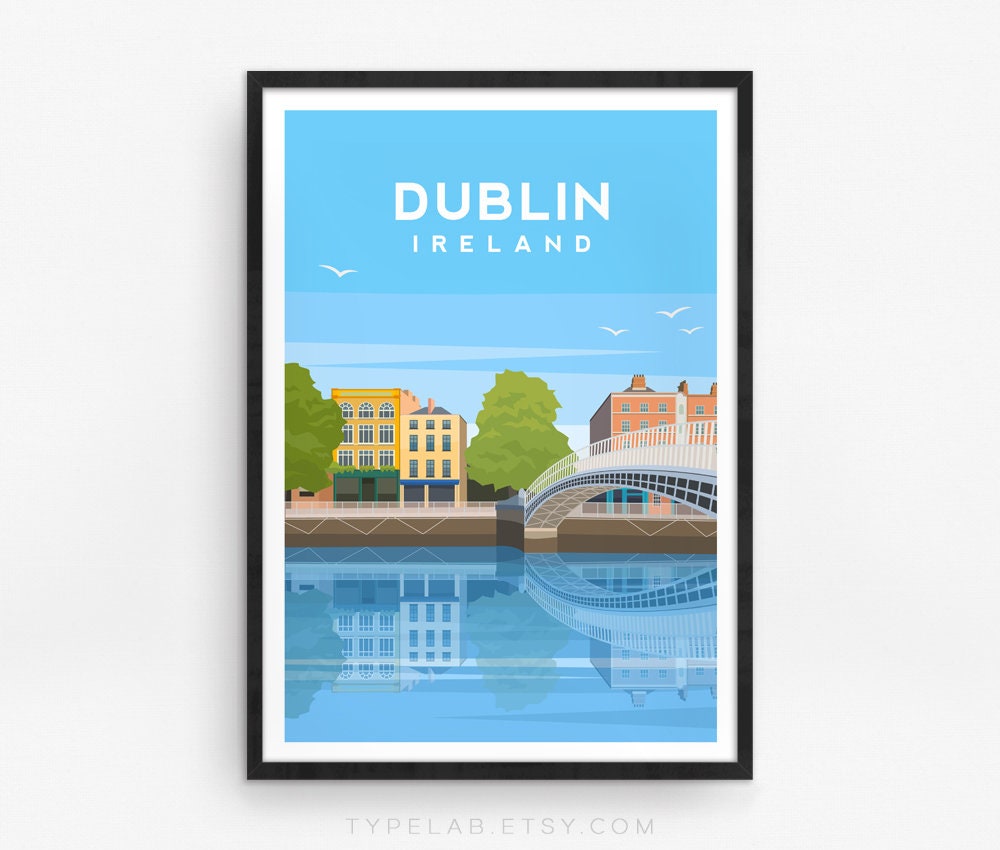 Dublin Art Print Ireland Travel Print Ha'penny Bridge | Etsy