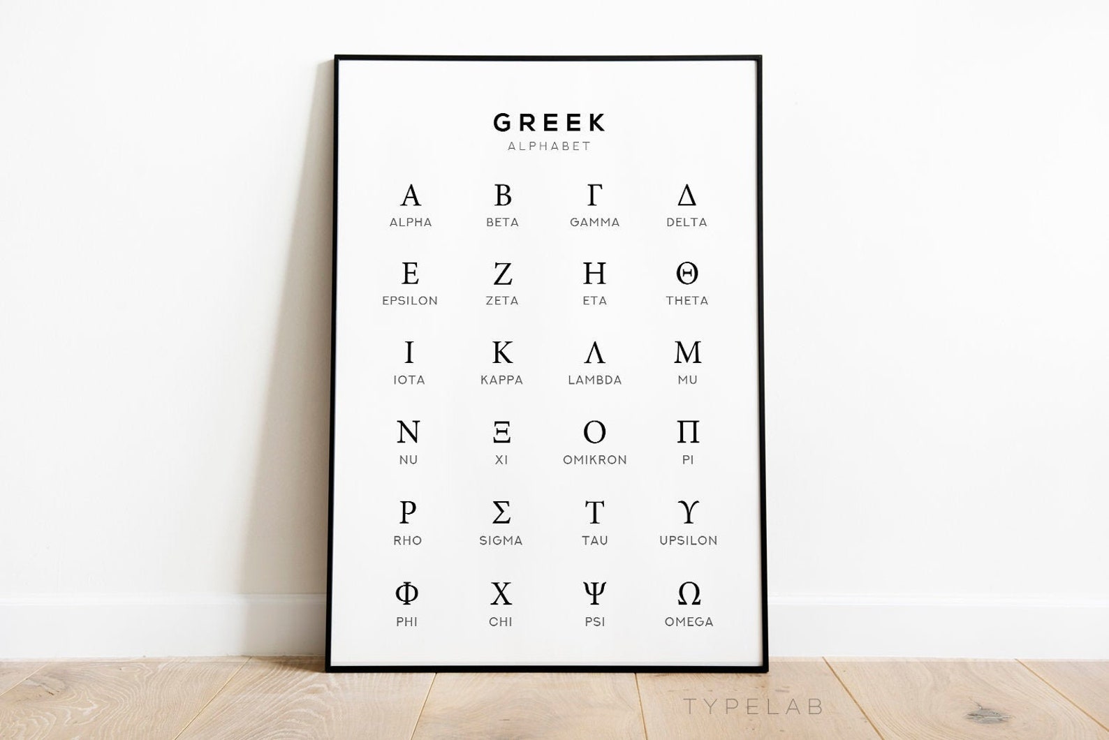 Greek Alphabet Chart Print, Greek Print, Alphabet Poster, Greek ...