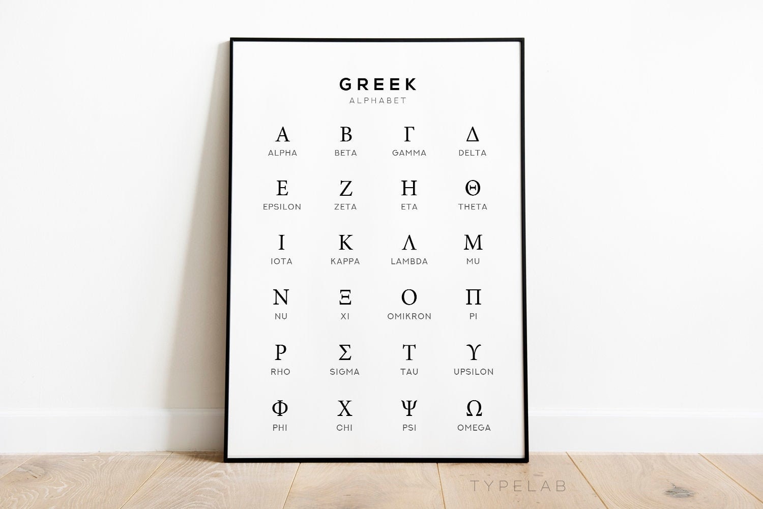 Greek Alphabet Chart Print Greek Print Alphabet Poster | Etsy