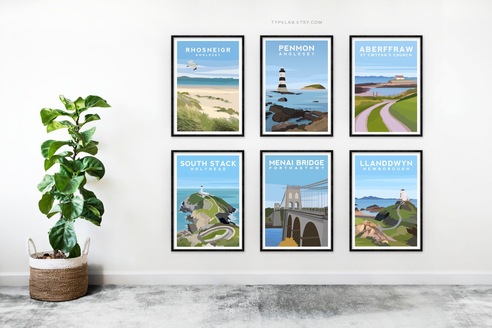 Anglesey Travel Poster Art Print Set Set of 6 Welsh Travel | Etsy UK