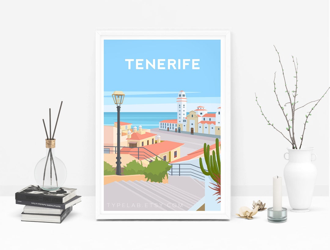Tenerife Art Print, Canary Islands Travel Print, Tenerife Poster, Spain ...