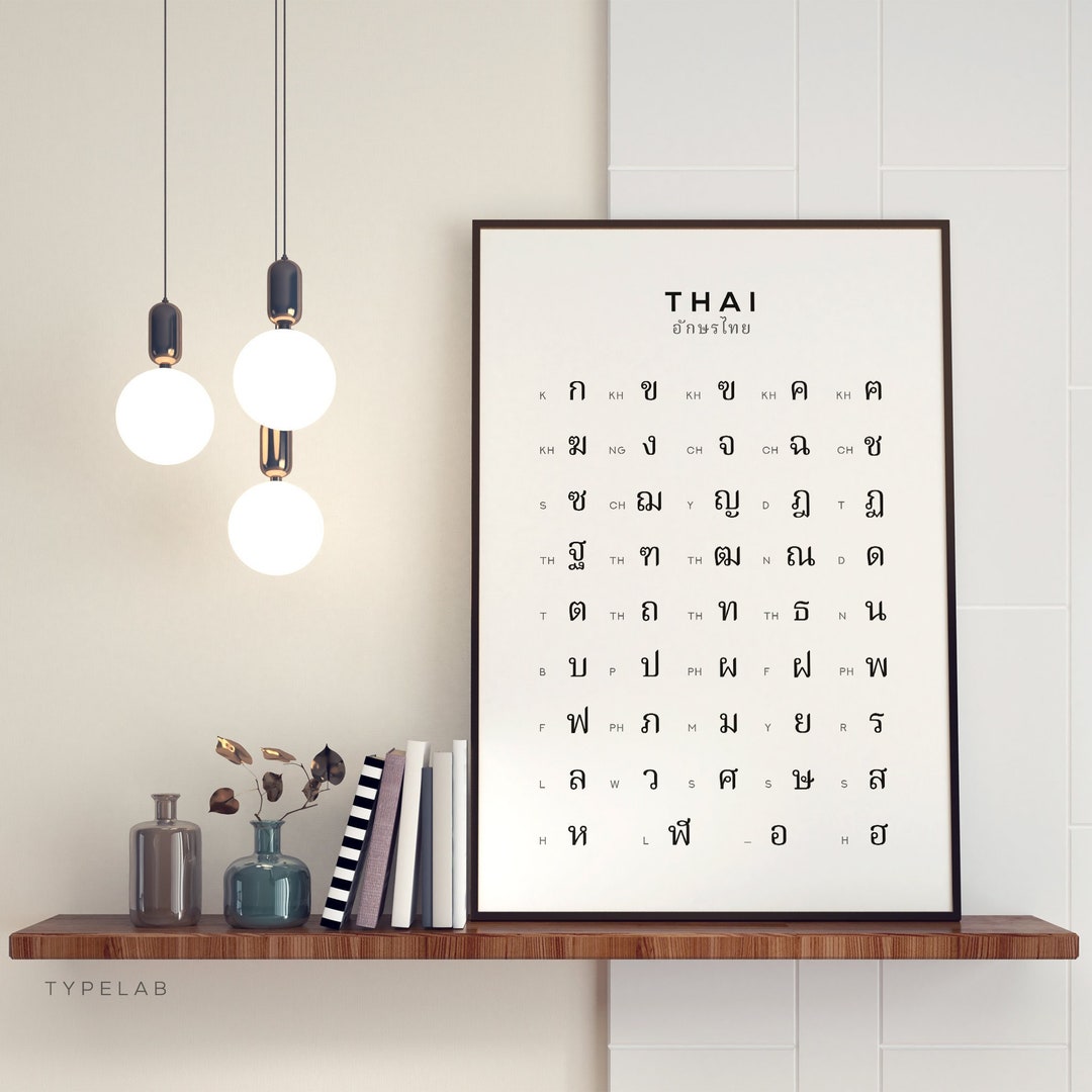 Thai Alphabet Printable Art, Thailand Digital Print Language Learning ...