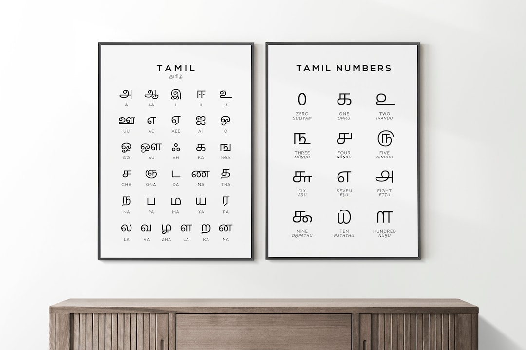 Tamil Alphabet and Number Print Set | Language Learning Posters - Etsy