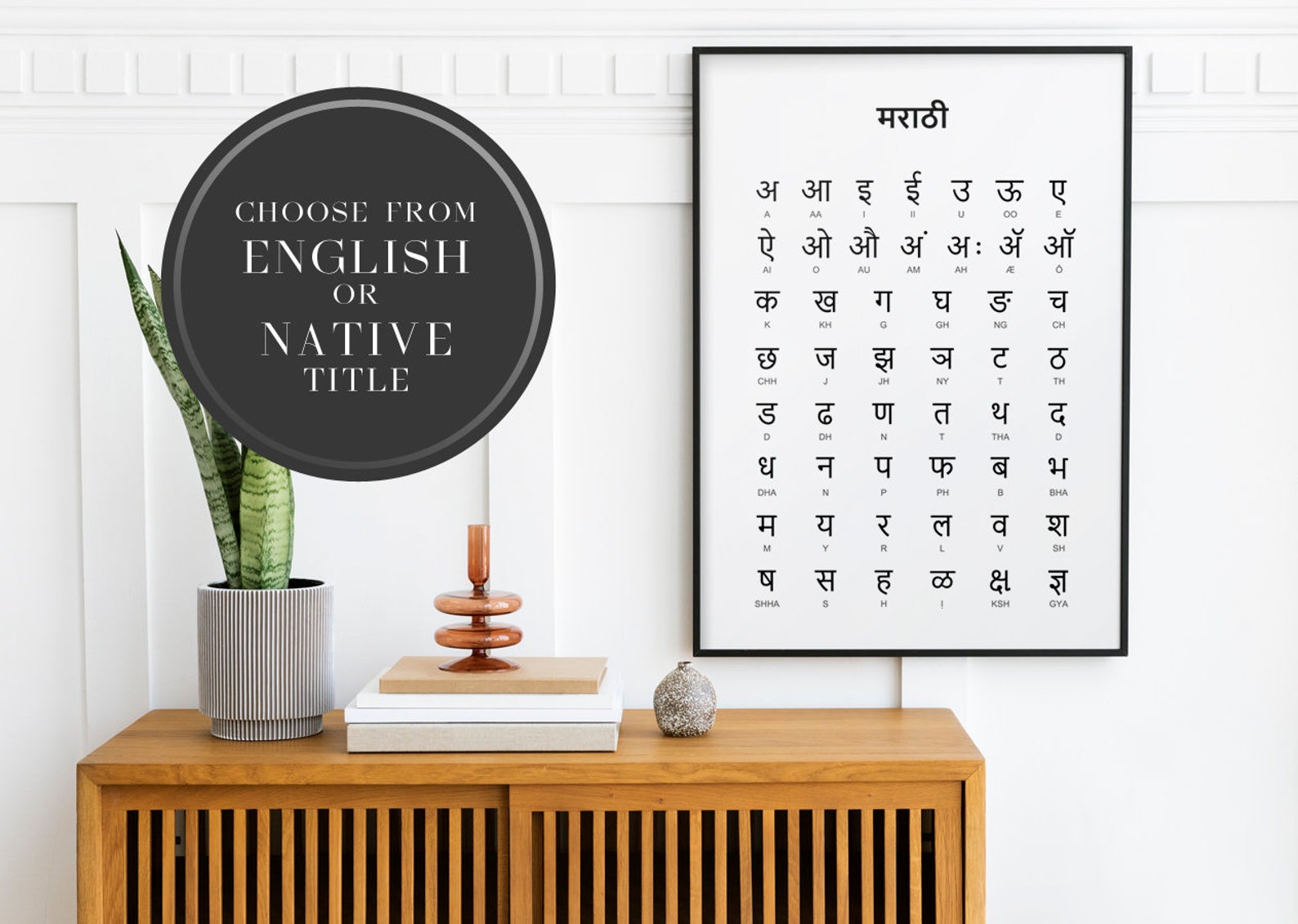 Marathi Alphabet Printable Art | Language Learning Wall Art ...