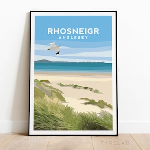 Anglesey Travel Poster Art Print Set, Set of 6 Welsh Travel Prints ...