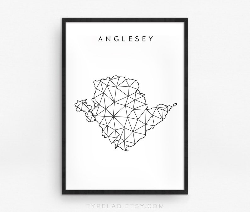 Anglesey Print North Wales Map Print Anglesey Travel Poster | Etsy