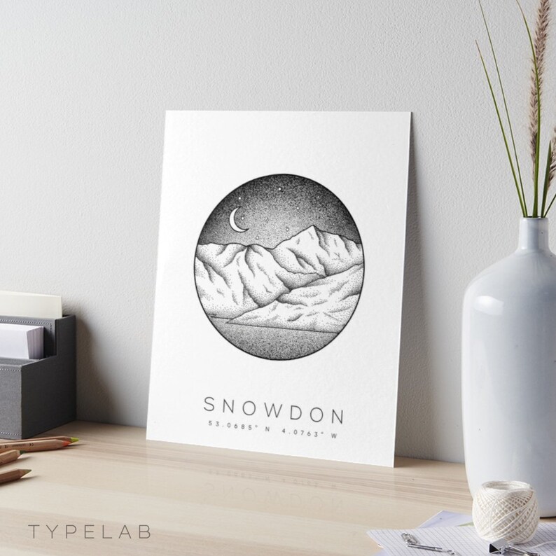 Snowdon Art Print Snowdonia Print North Wales Travel Poster | Etsy