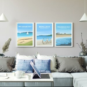 Anglesey Travel Print Set, Set of 8 Welsh Travel Posters, Wales Print ...