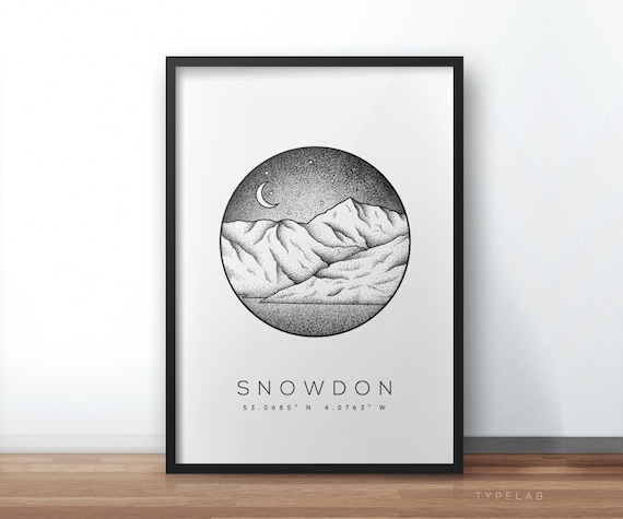 Snowdon Art Print Snowdonia Print North Wales Travel Poster | Etsy