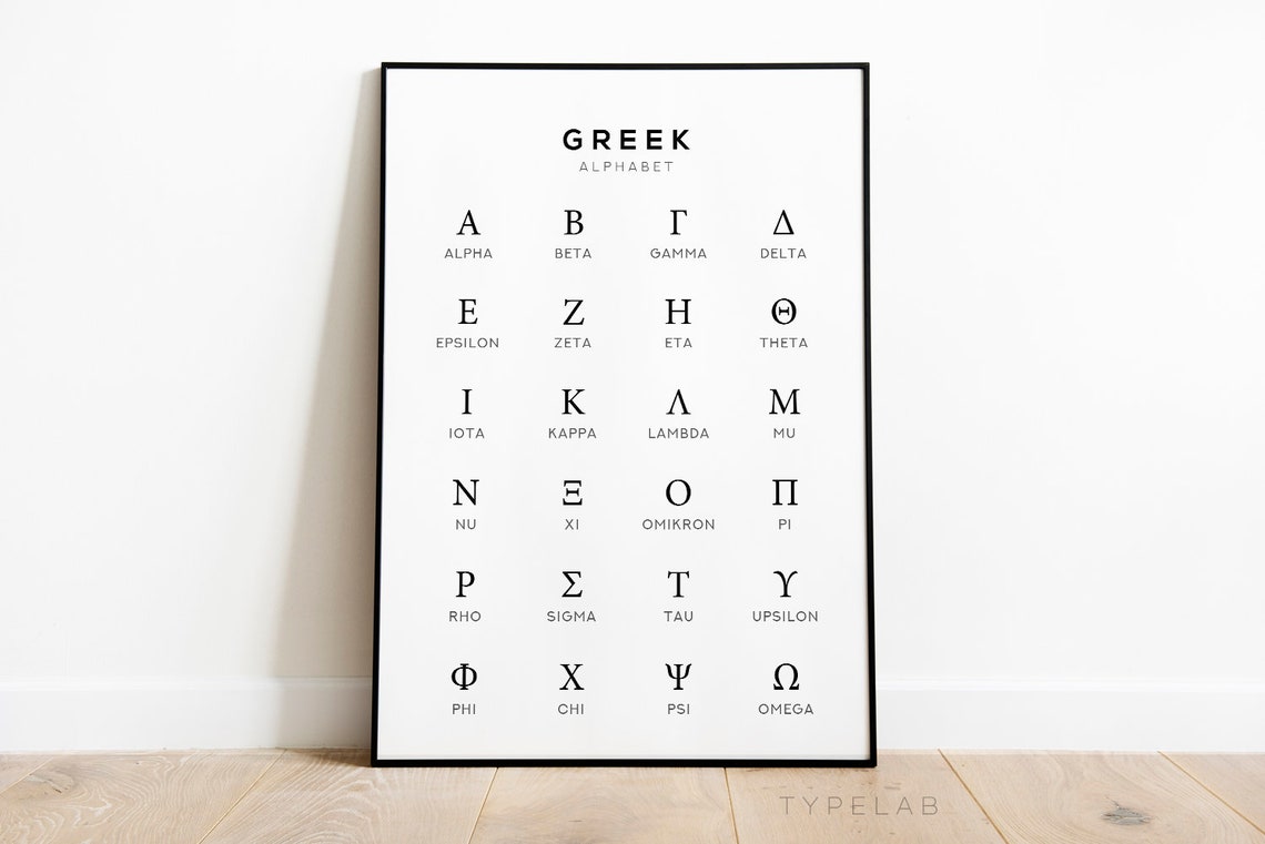 Greek Alphabet Printable Art Greek Language Digital Print - Etsy