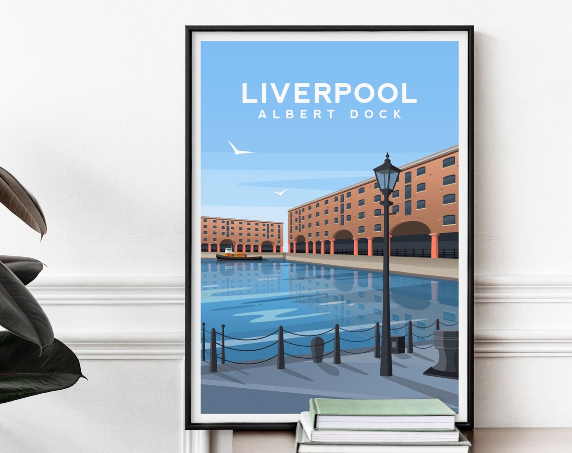 Liverpool Art Print, Royal Albert Dock Travel Poster, Liverpool ...