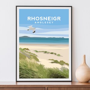 Rhosneigr Anglesey Art Print, North Wales Travel Print, Anglesey Poster ...