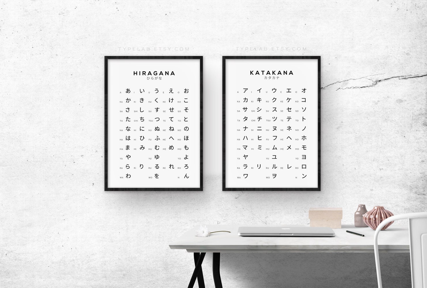 Japanese Alphabet Printable Art Set Hiragana and Katakana | Etsy UK