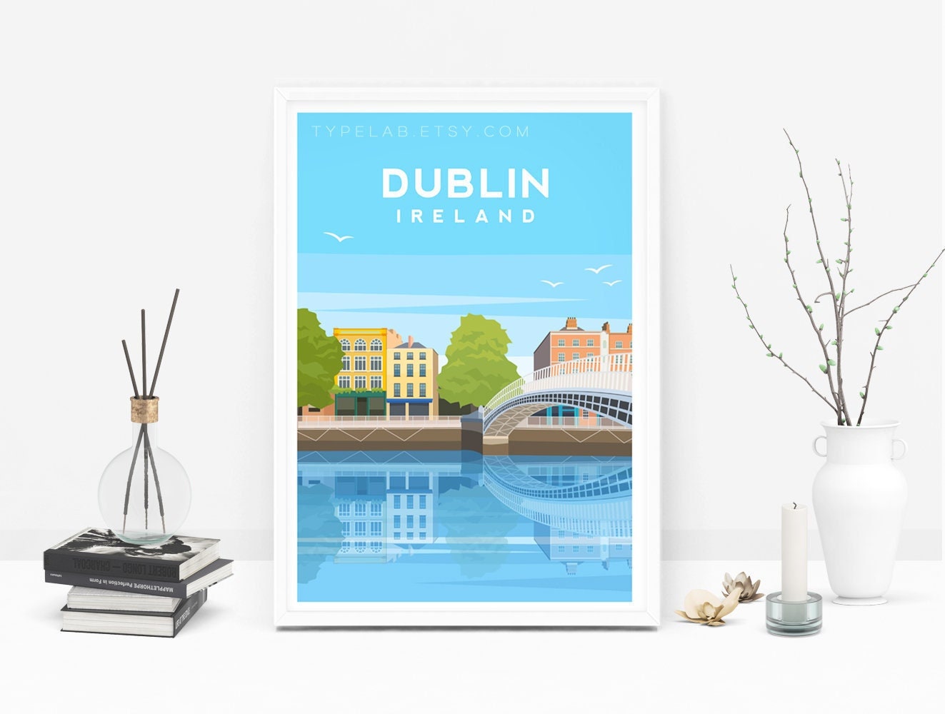 Dublin Art Print Ireland Travel Print Ha'penny Bridge - Etsy UK