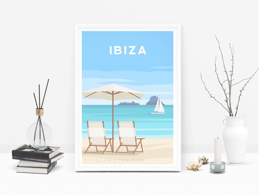 Ibiza Art Print, Balearic Islands Travel Print, Ibiza Poster, Spain ...