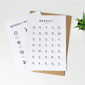 Bengali Alphabet and Number Printable Set | Language Learning Wall Art ...