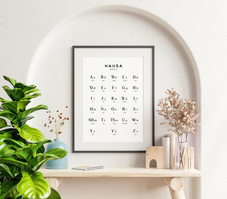Hausa Alphabet Printable Art | Educational Language Learning Chart ...
