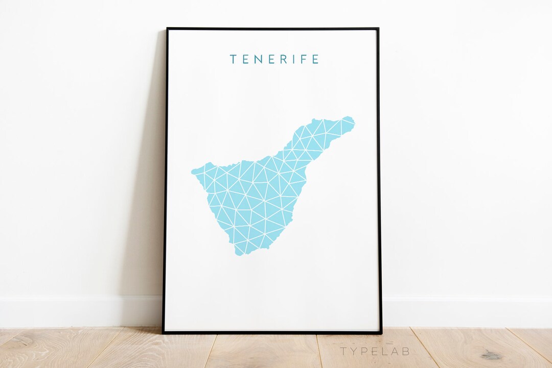 Tenerife Spain Map Print | Canary Islands Geometric Travel Wall Art - Etsy