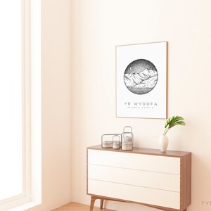 Yr Wyddfa Art Print, Snowdonia Print, Snowdon North Wales Travel Poster ...