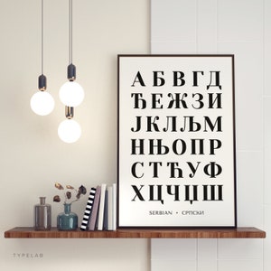 Serbian Alphabet Print, Cyrillic Language Poster, Serbian Alphabet ...